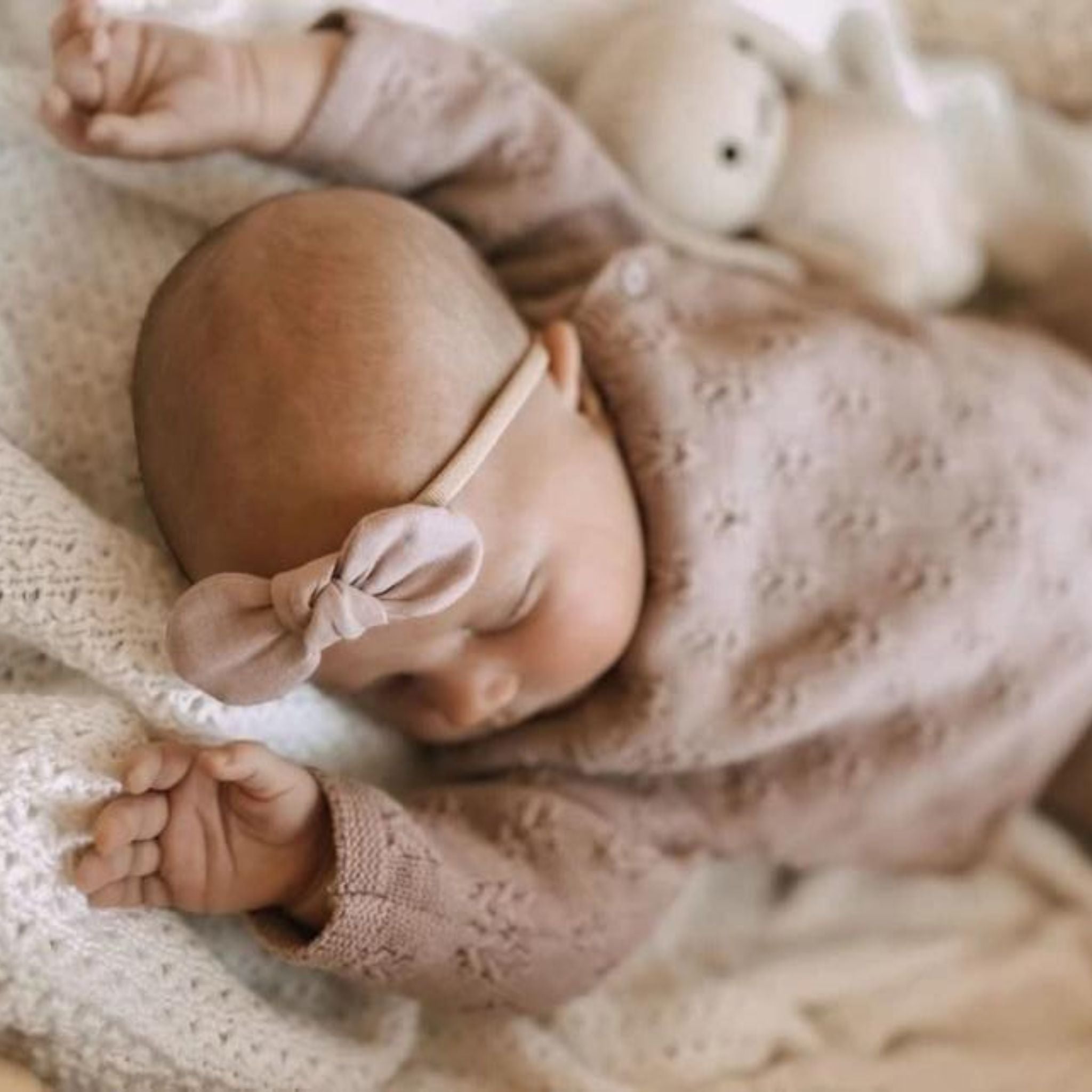 Mae & Rae | Baby Bows & Accessories - Blush Linen – Coco & Bundle